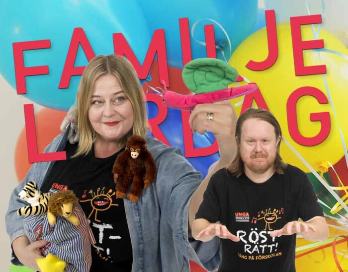 Familjekör – Elinor och Johan med allsång och dans kring granen ...